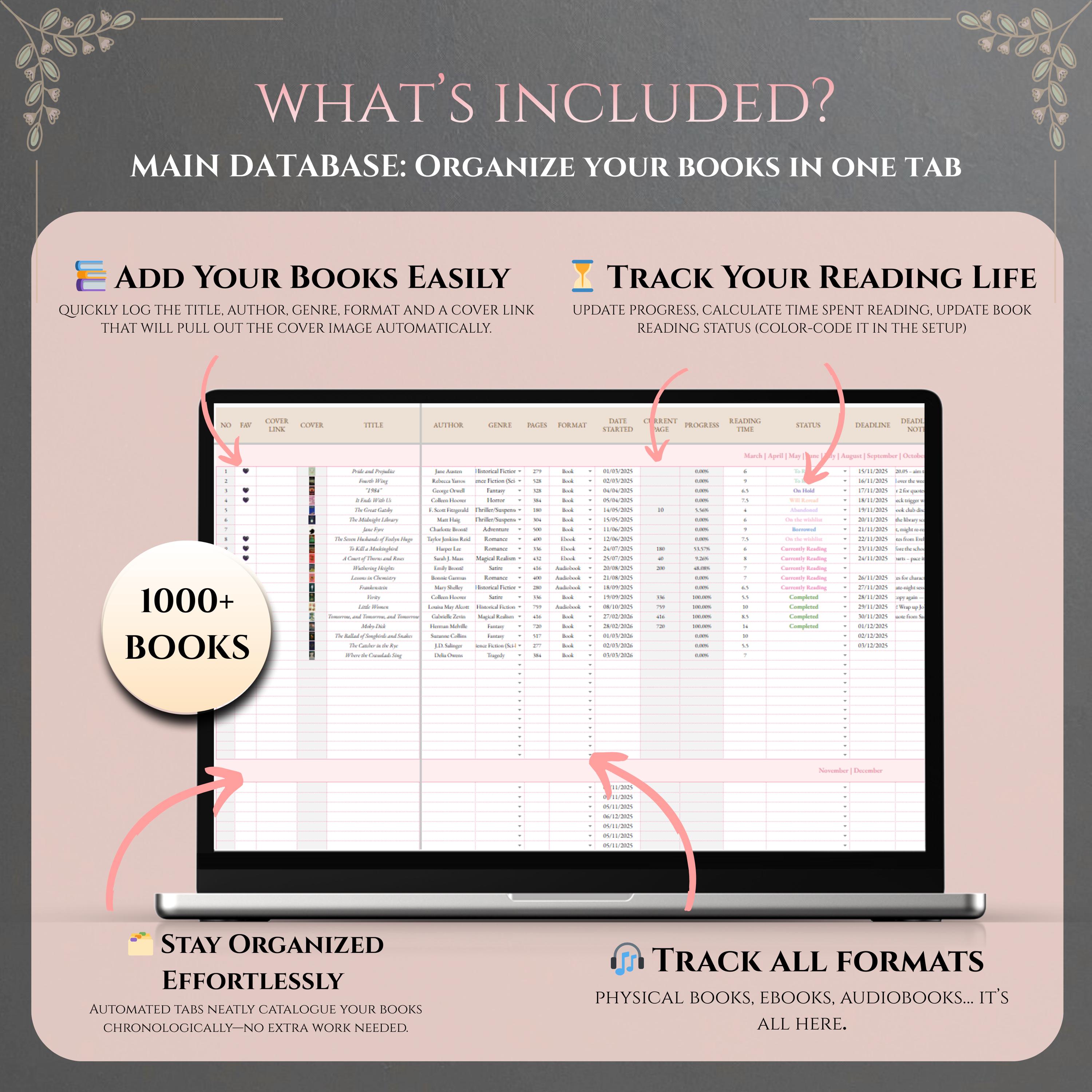 Ultimate Colorful Reading Tracker: Digital Library and Reusable Book ...