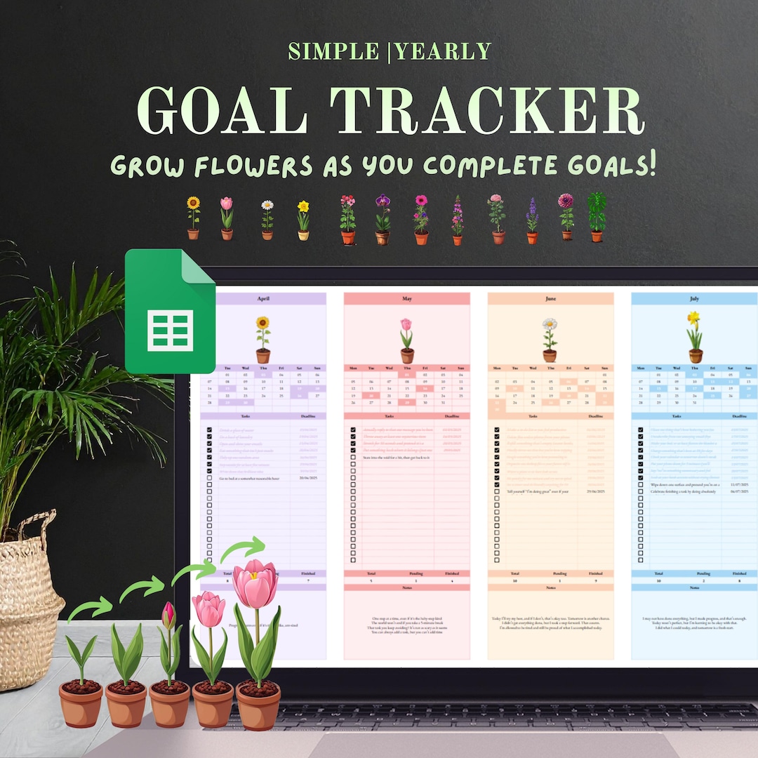 2026 Goal Tracker: Blooming Flower To-do List (instant Download) - Etsy