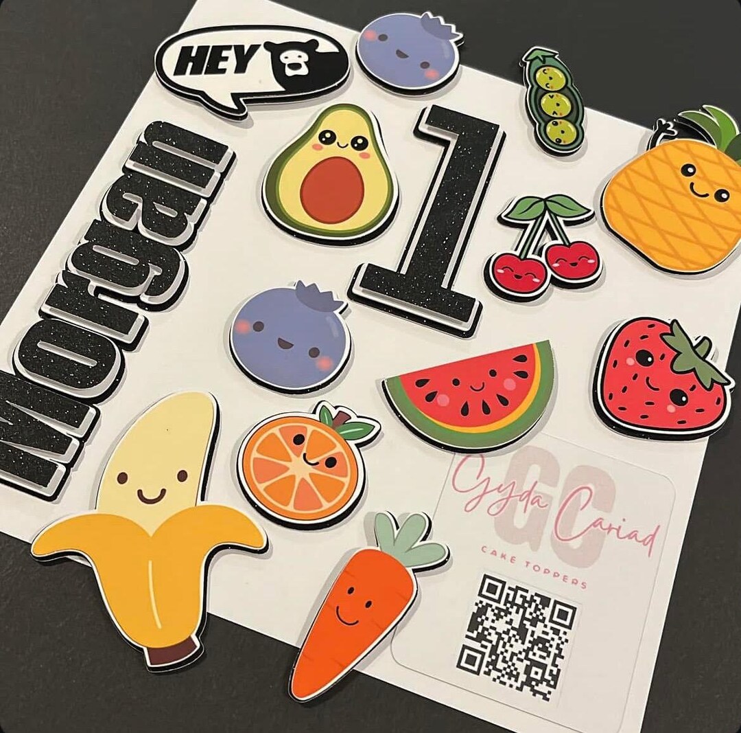 Bear Cake Topper | Fruit and Vegetable Cake Topper Set - Etsy UK