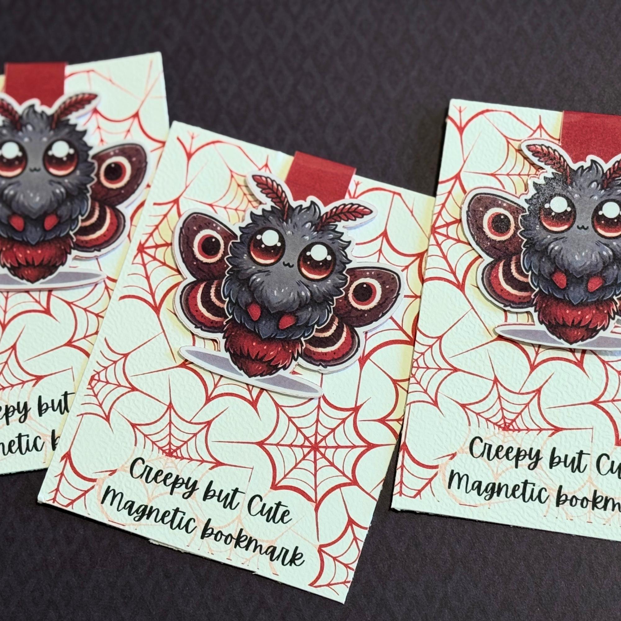 Spooky Moth Magnetic Bookmark, Cute Moth Planner Clip, Halloween ...