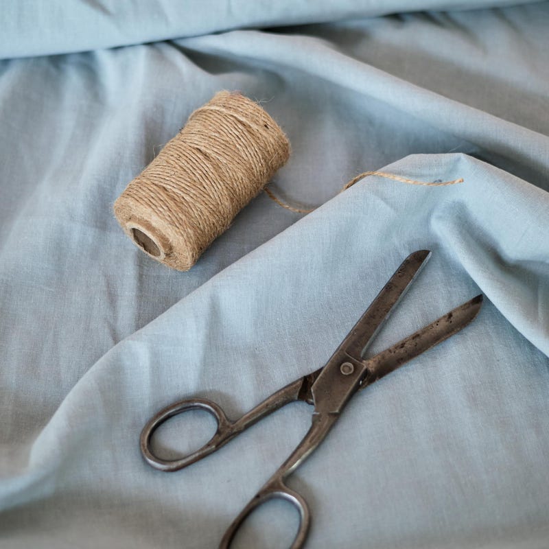 Blue Linen Fabric - Etsy