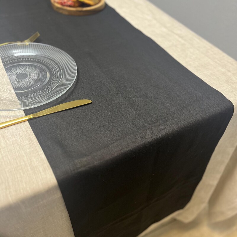 Black Table Runner - Etsy