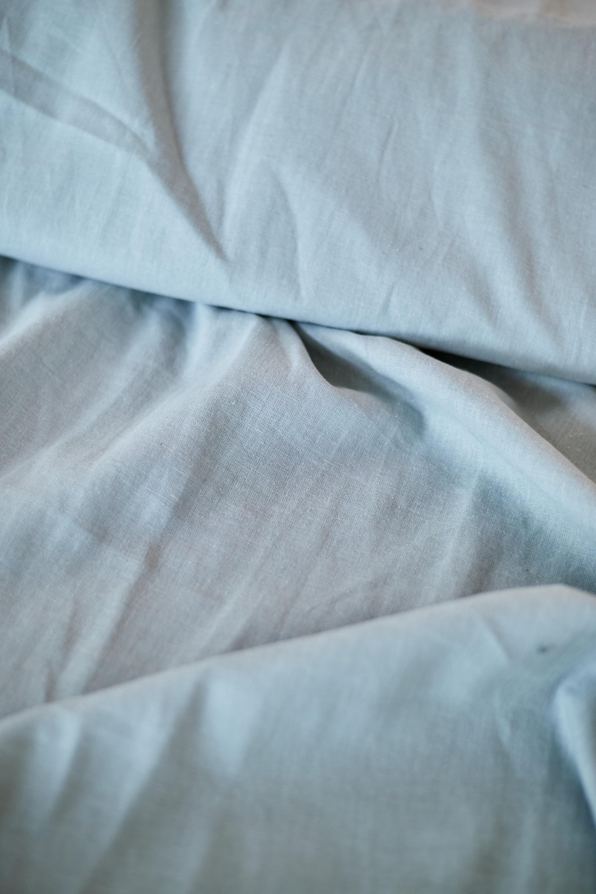 Powder Blue Linen Cotton Mix Fabric, 150 G/m2, Medium Weight, Wide Roll ...