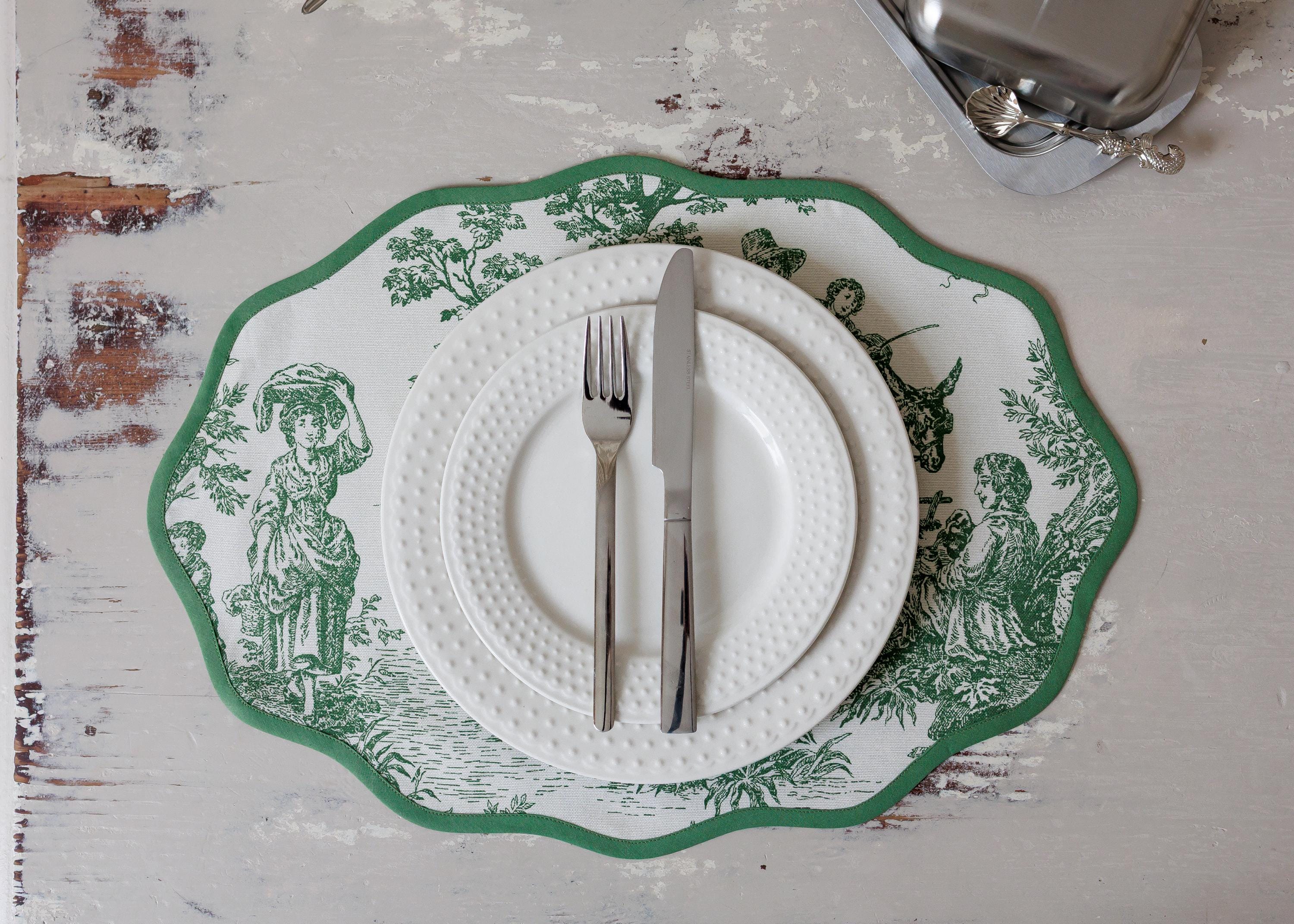 Burgundy Toile De Jouy Cotton Placemat – French Style Dining Decor - Etsy