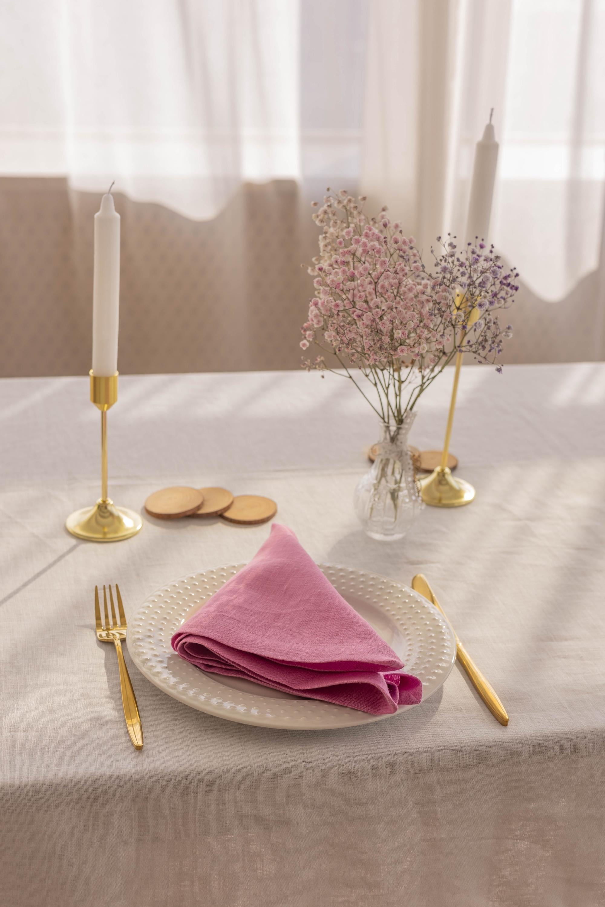 Pink Linen Napkin | 100% Natural Linen Cloth Napkin | Reusable Eco ...