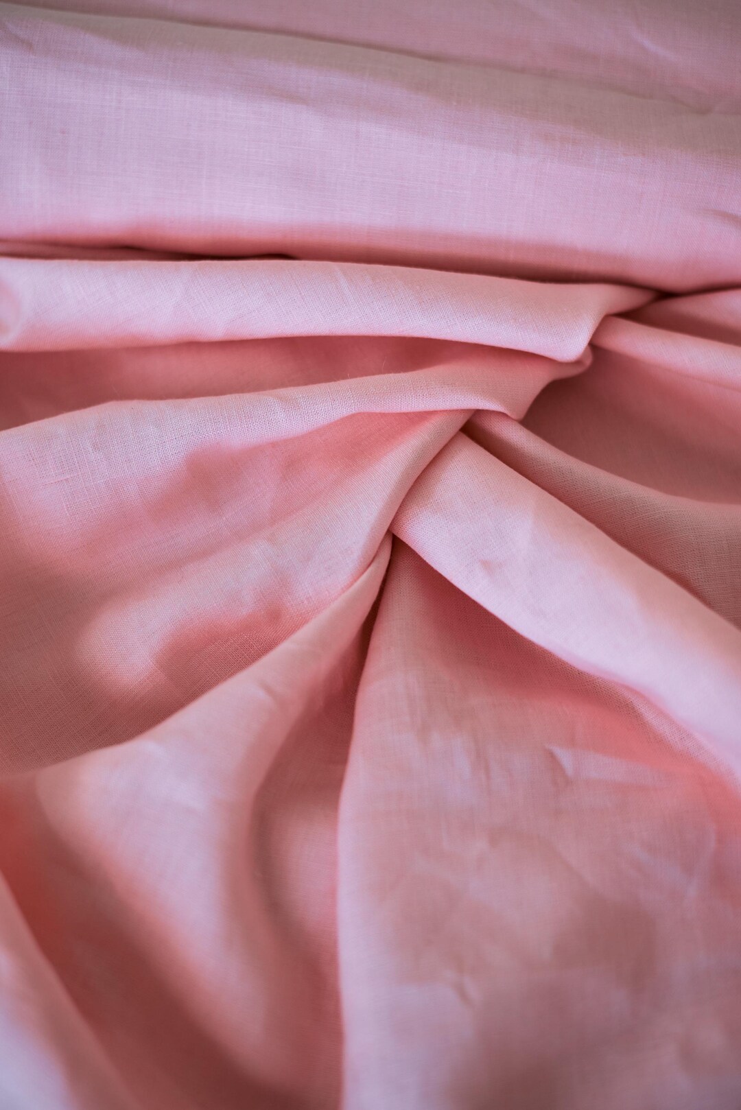 Light Pink Linen Fabric, 200 G/m2, Medium Weight, Wide Roll 140 Cm ...