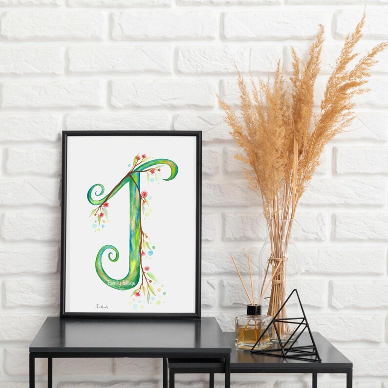 Letter J, Wall Art, Nursery Decor, Alphabet Art, Watercolour, Original ...