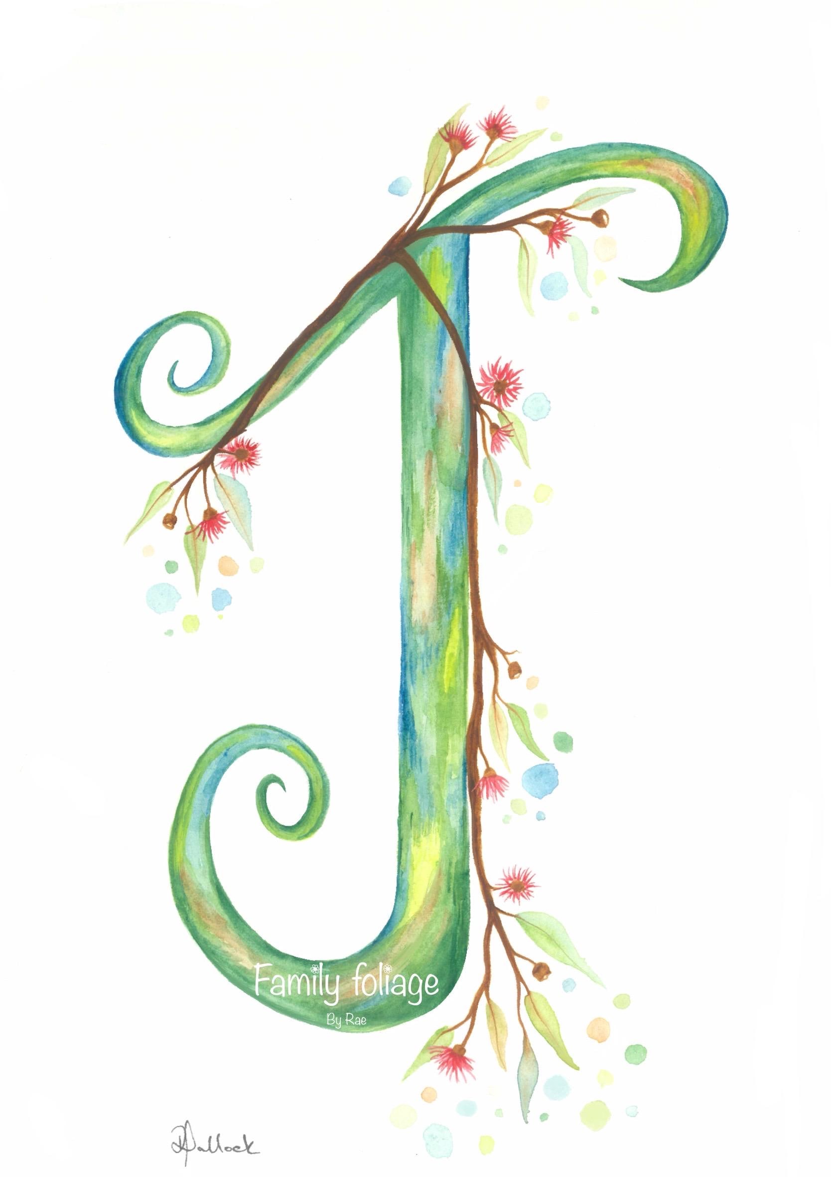Letter J, Wall Art, Nursery Decor, Alphabet Art, Watercolour, Original ...