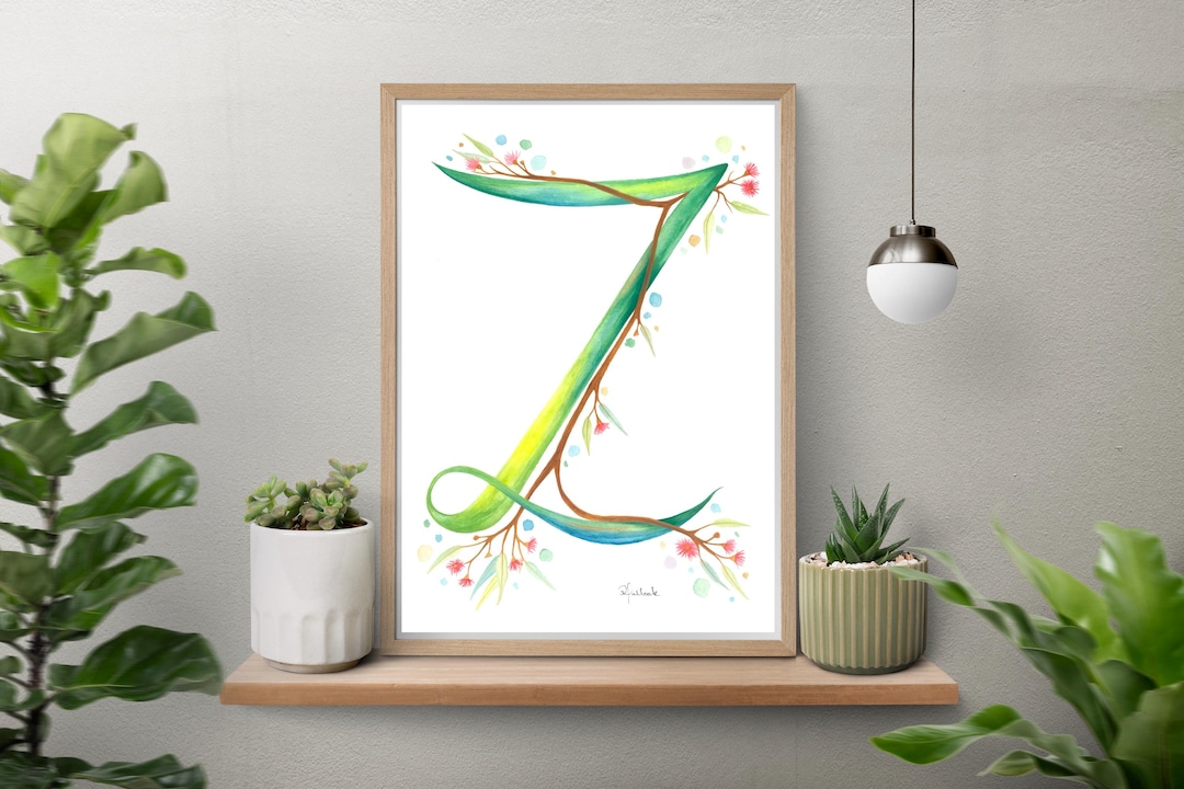 Letter Z Wall Art, Nursery Decor, Alphabet Art, Watercolour, Original ...