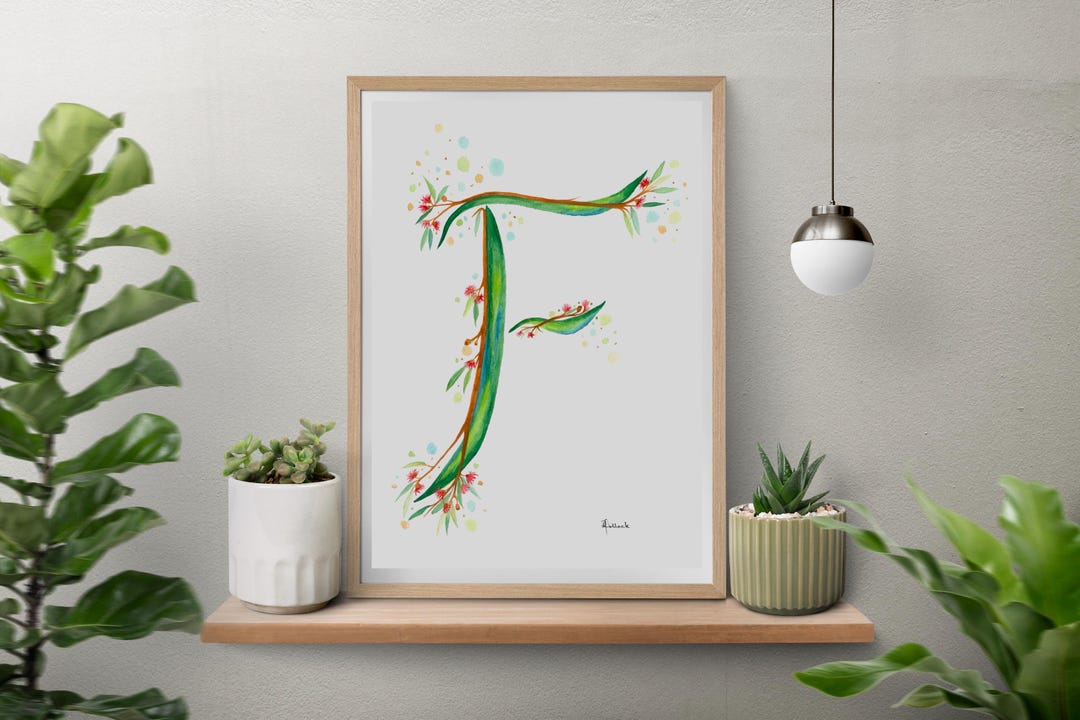 Letter F, Wall Art, Nursery Decor, Alphabet Art, Watercolour, Original ...