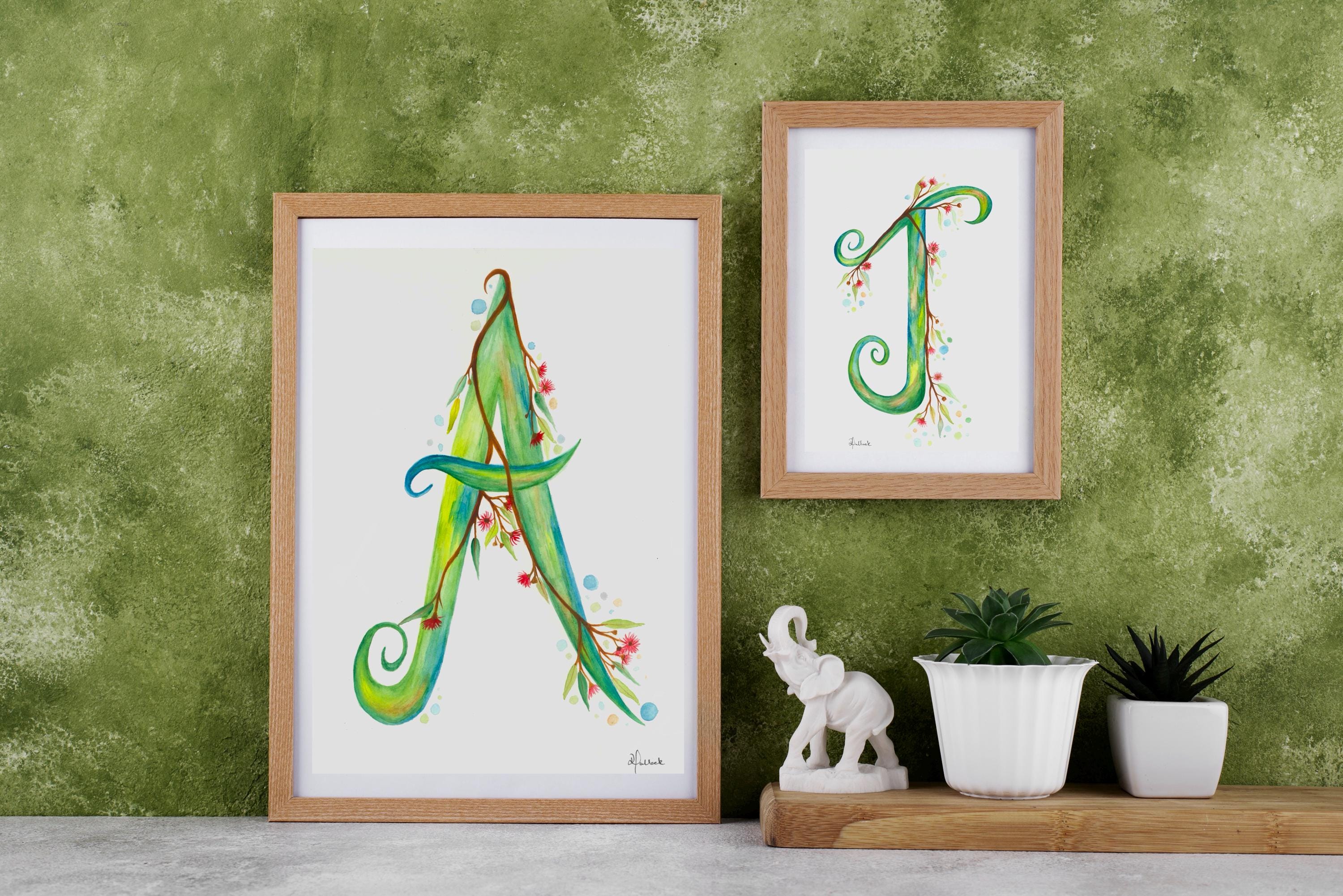 Letter J, Wall Art, Nursery Decor, Alphabet Art, Watercolour, Original ...