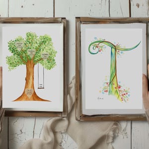 Letter T, Wall Art, Nursery Decor, Alphabet Art, Watercolour, Original ...
