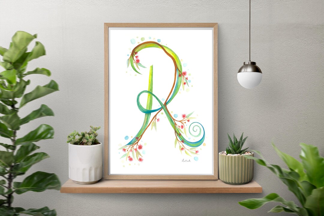 Letter R, Wall Art, Nursery Decor, Alphabet Art, Watercolour, Original ...