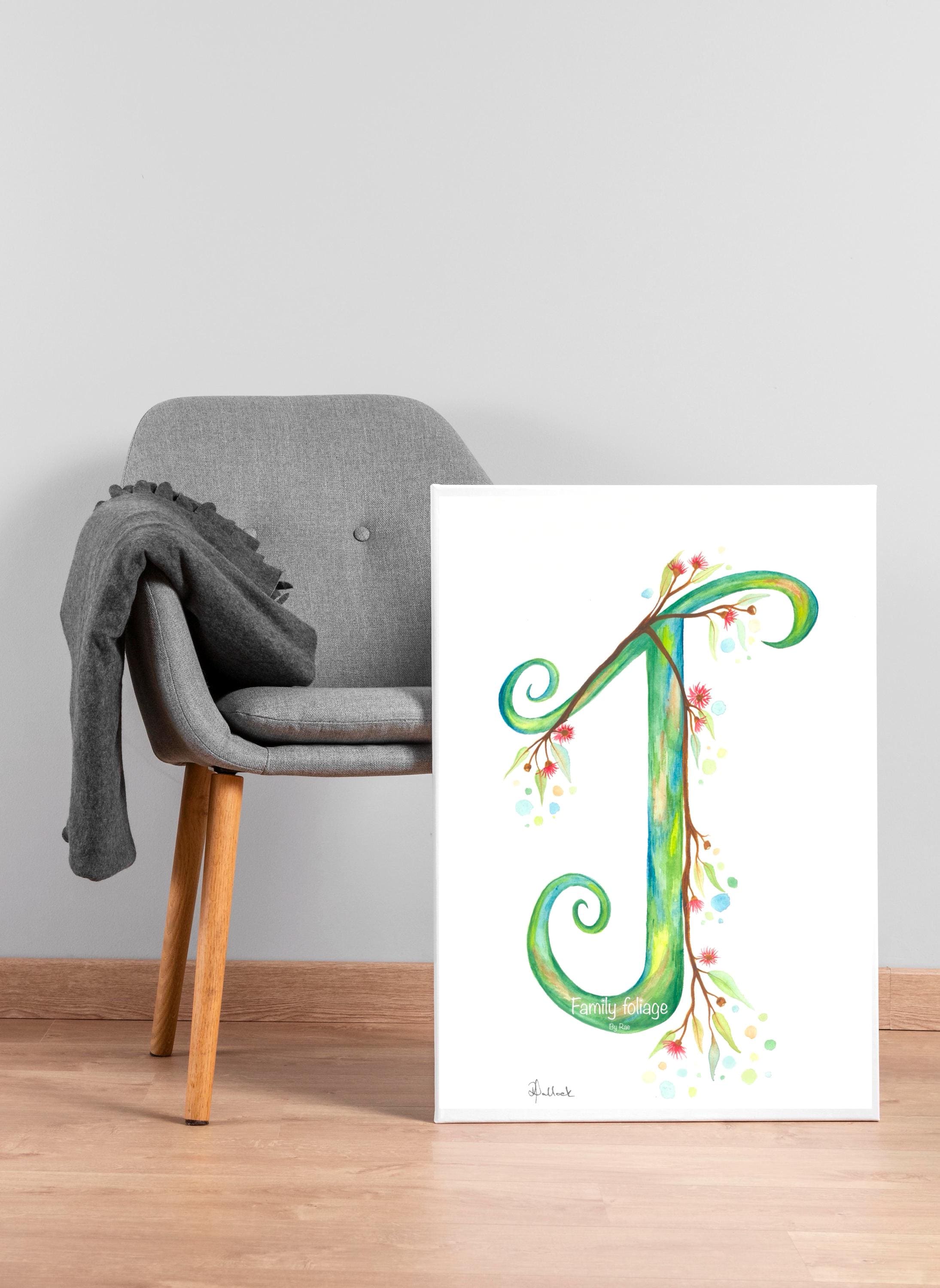 Letter J, Wall Art, Nursery Decor, Alphabet Art, Watercolour, Original ...
