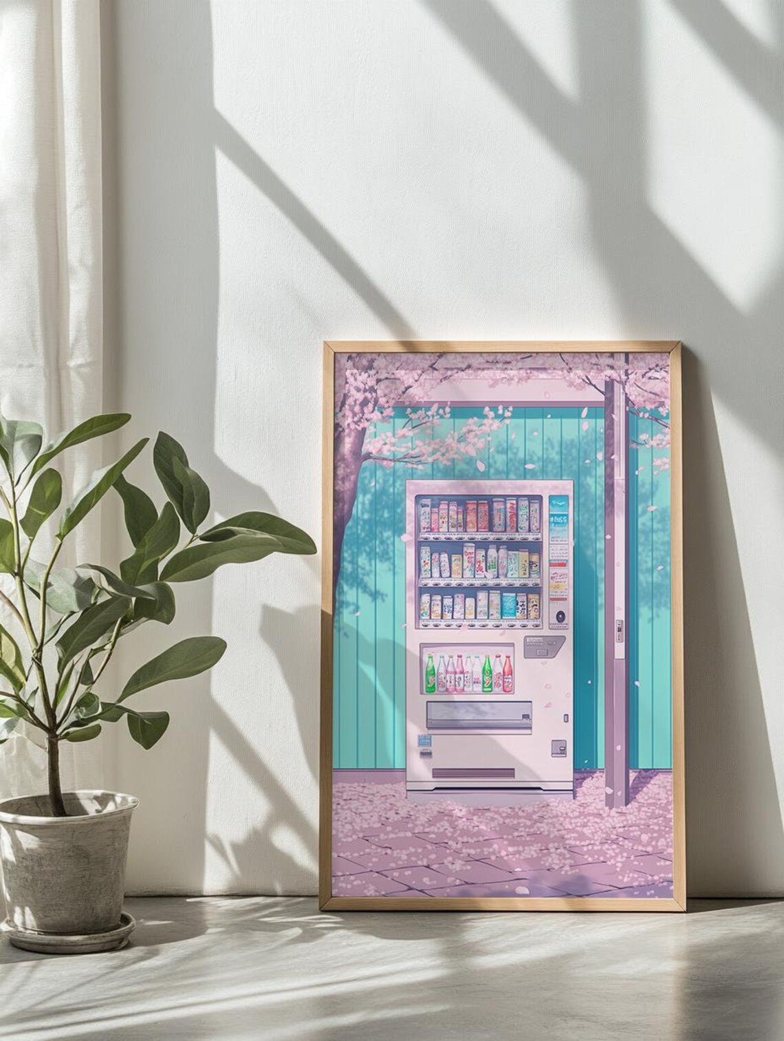 Cherry Blossom Vending Machine Print: Japanese Sakura Art (digital ...