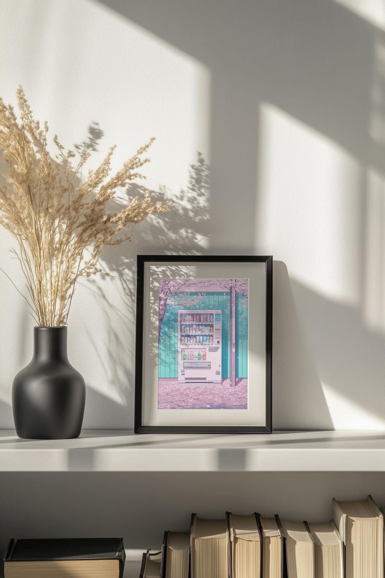 Cherry Blossom Vending Machine Print: Japanese Sakura Art (digital ...