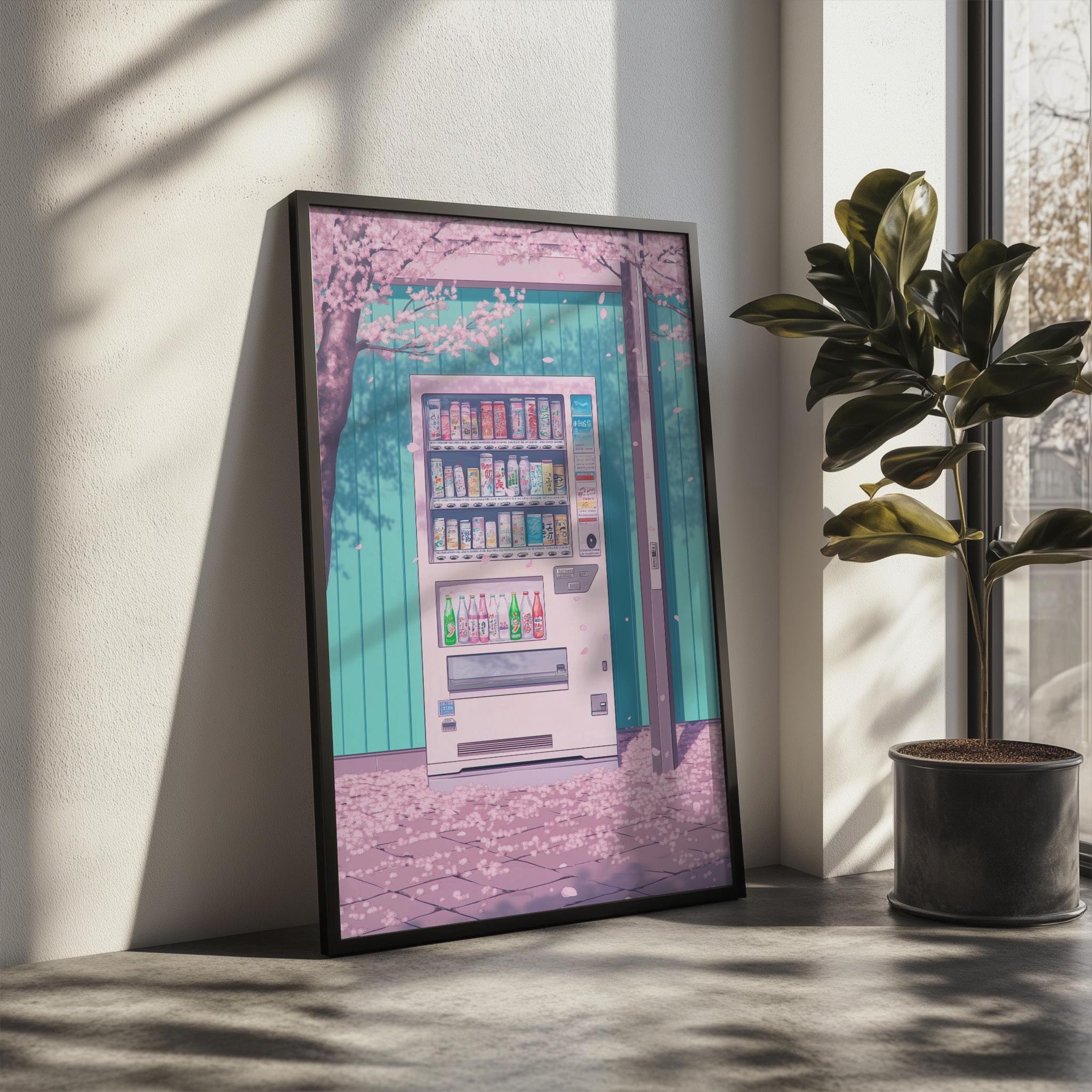 Cherry Blossom Vending Machine Print: Japanese Sakura Art (digital ...