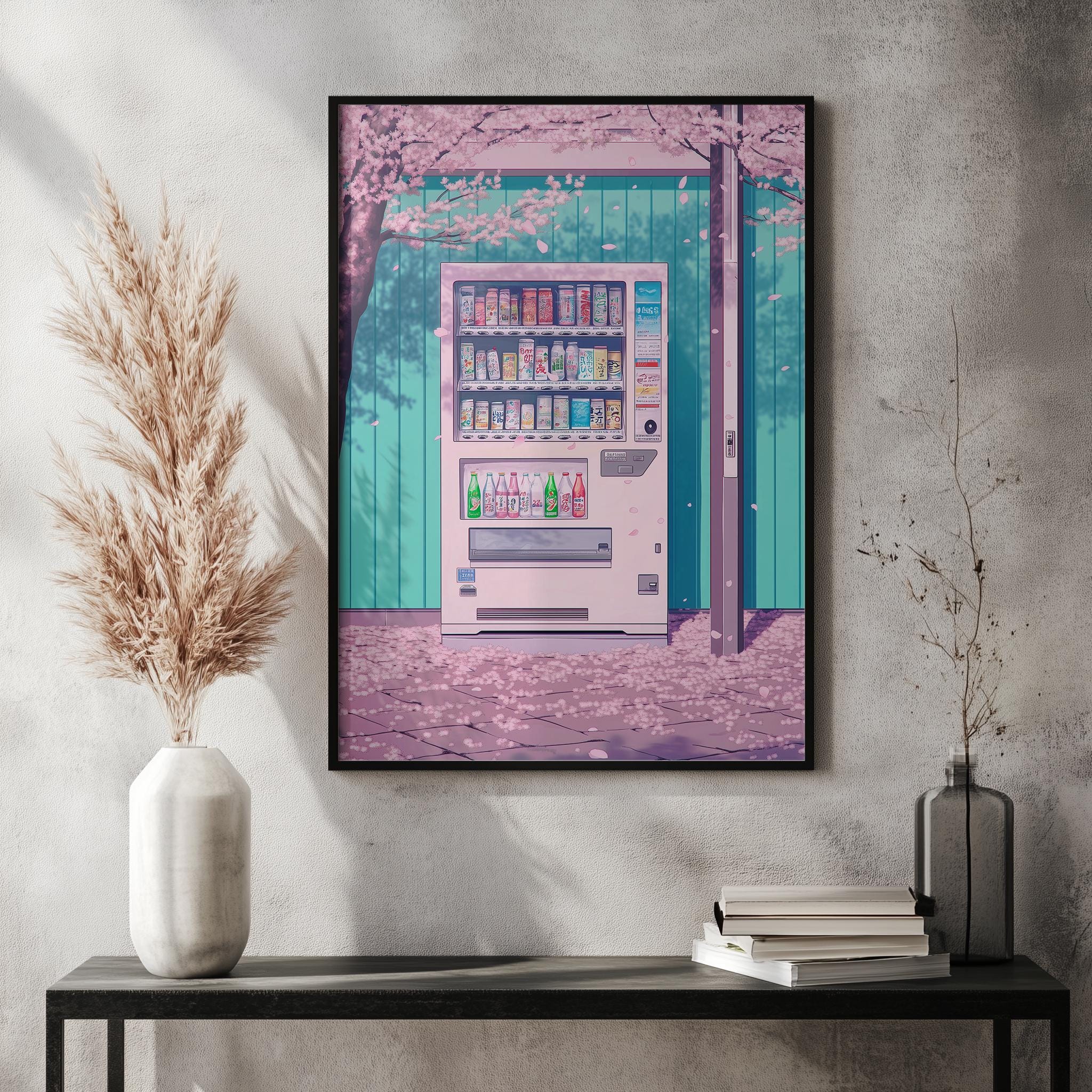 Cherry Blossom Vending Machine Print: Japanese Sakura Art (digital ...
