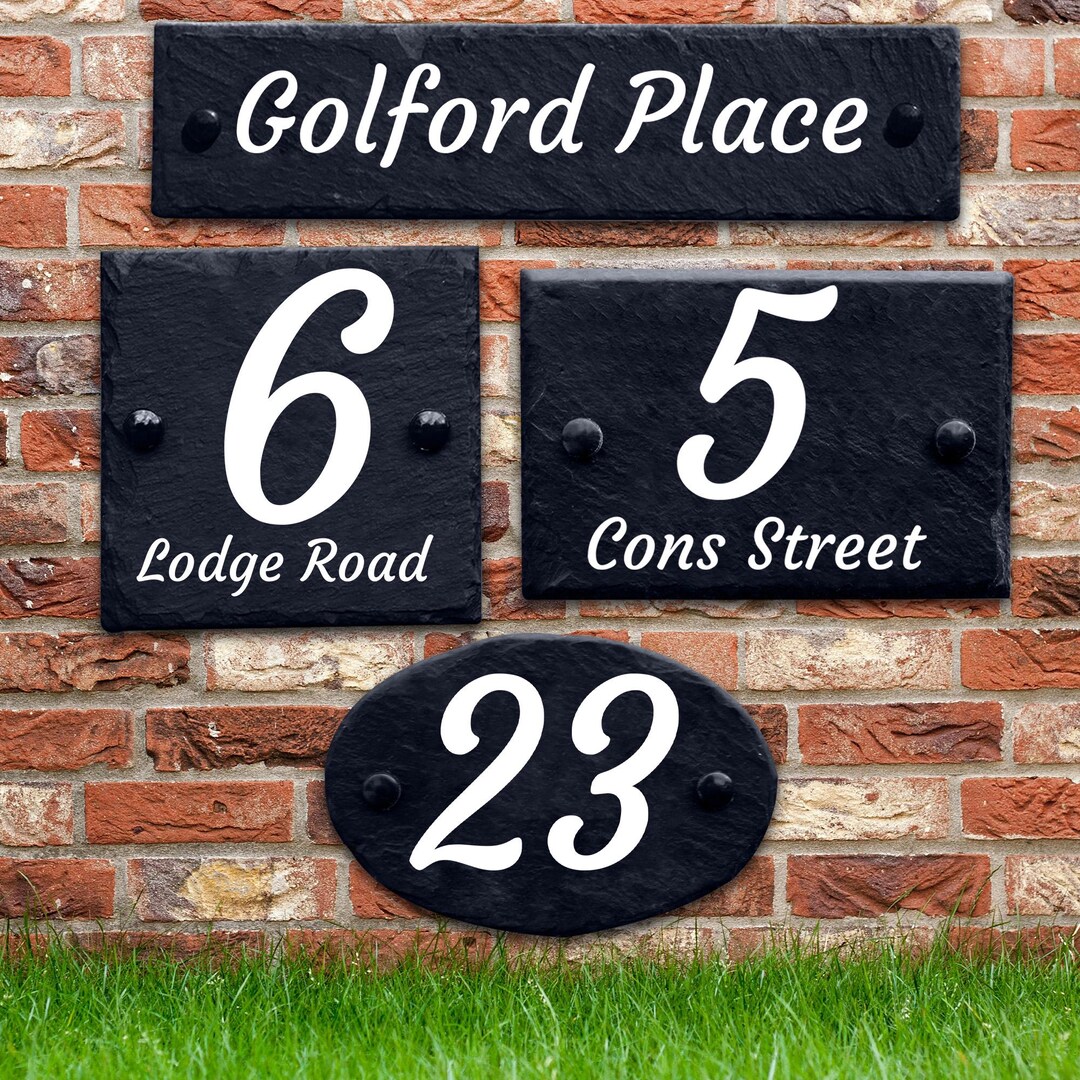 Custom Slate House Sign – Custom Printed Plaque – Personalized Garden ...