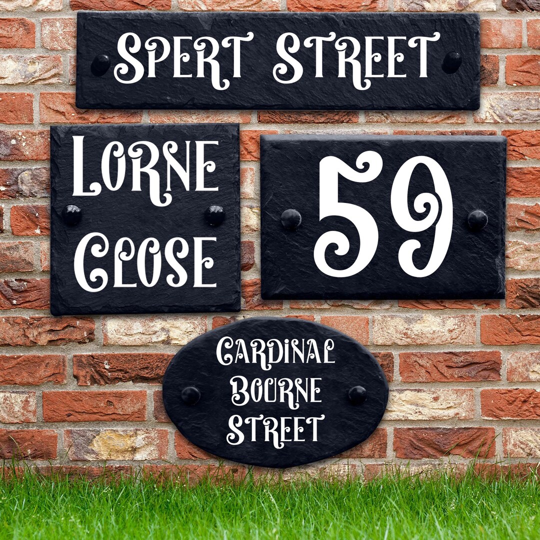 Personalized Slate House Sign – Custom Printed House Sign Plaque ...