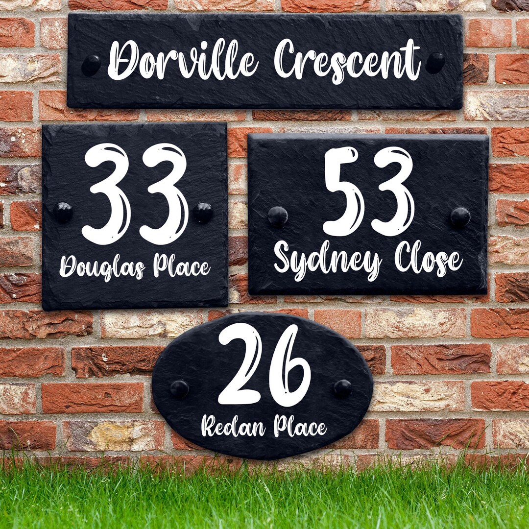 Personalised Slate Sign | Door Number Sign | Garden Sign | Door Sign ...