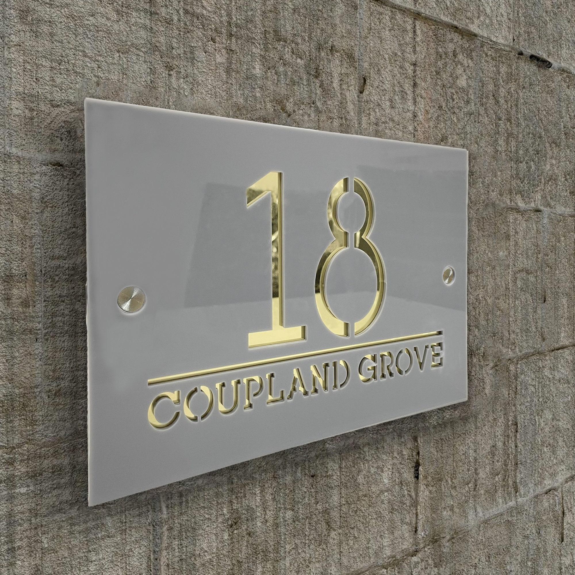 Custom Modern House Sign, Address Plate, Mirror Acrylic Plaque ...