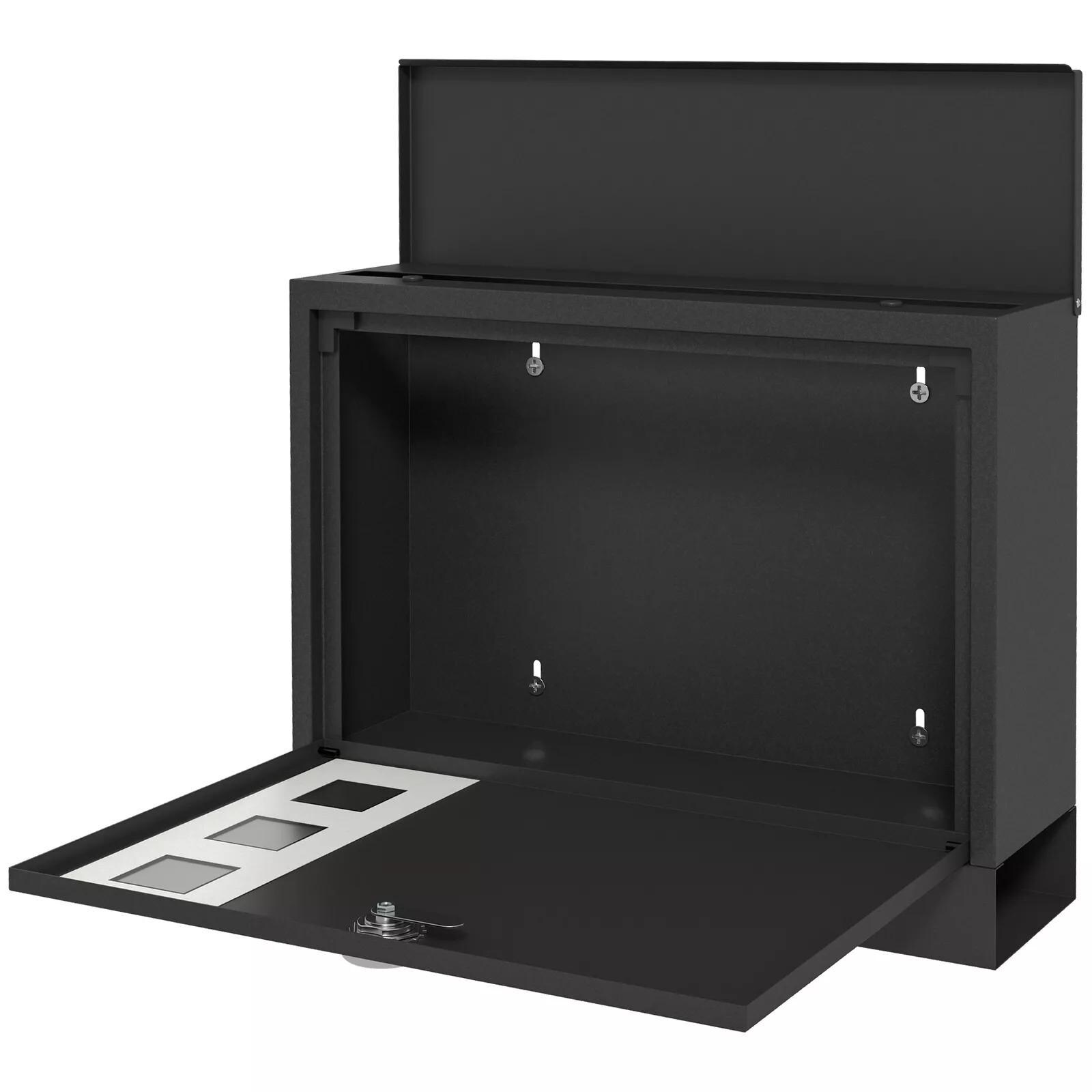 Personalised Lockable Black Letterbox | Modern Wall Mounted Mailbox for ...