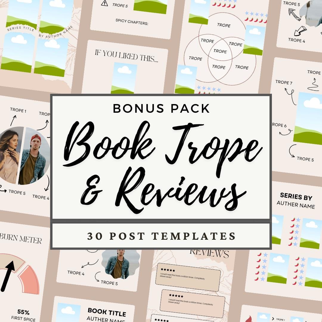 Book Trope Review Pack, Bookstagram Canva Template Bundle, 4:5 ...
