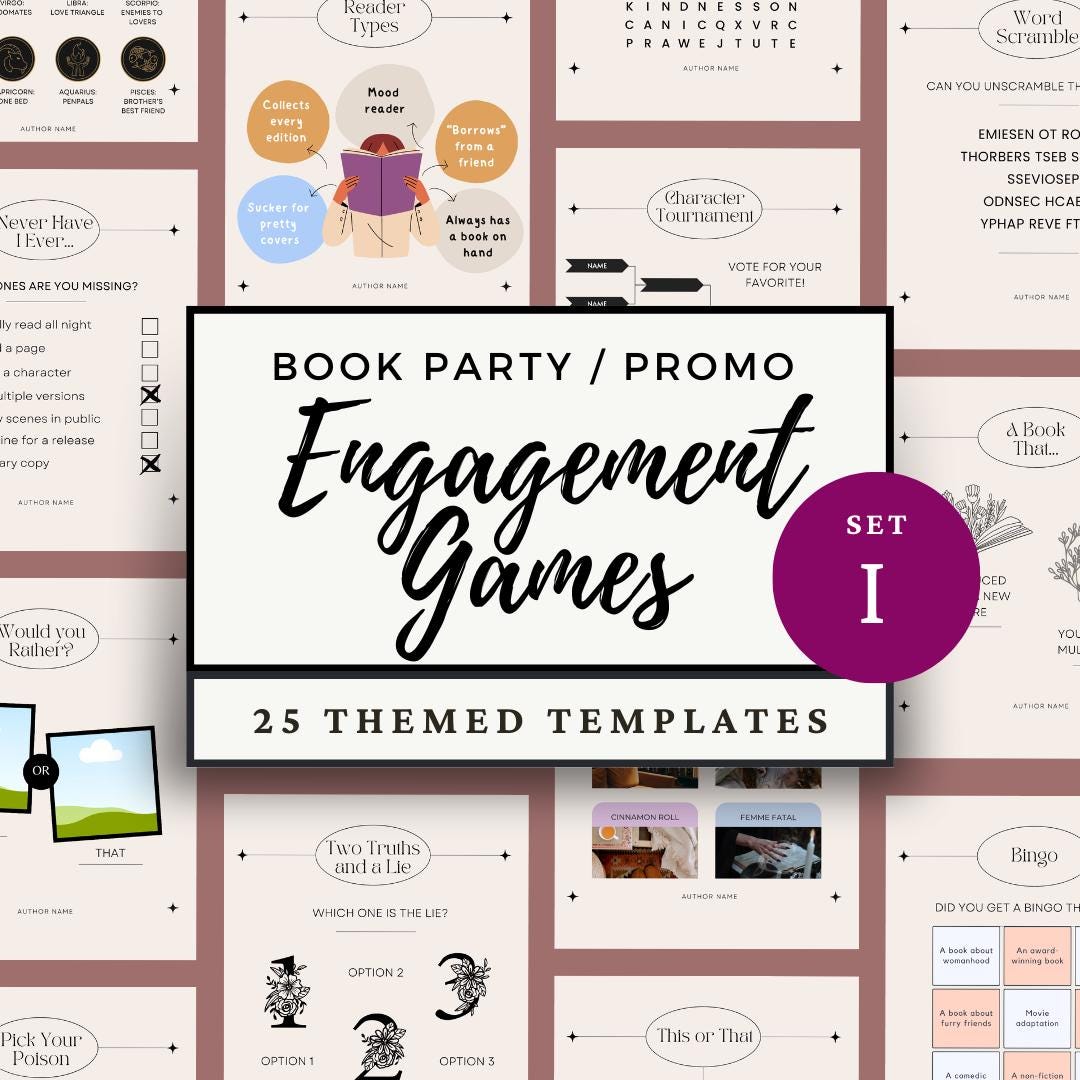 Book Engagement Games, Printable Canva Template Bookstagram Instagram ...