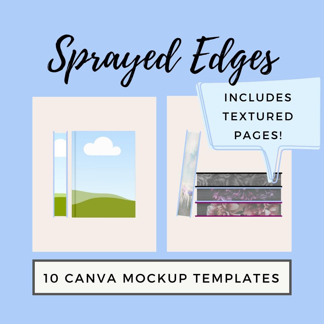 Sprayed Edges Book Mockup Bookstagram Template Canva Bundle Instagram ...