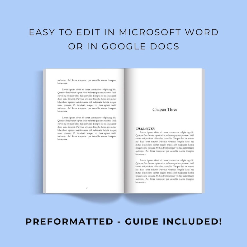 Book Formatting Template for KDP. Ebook Paperback Hardback, Fiction ...