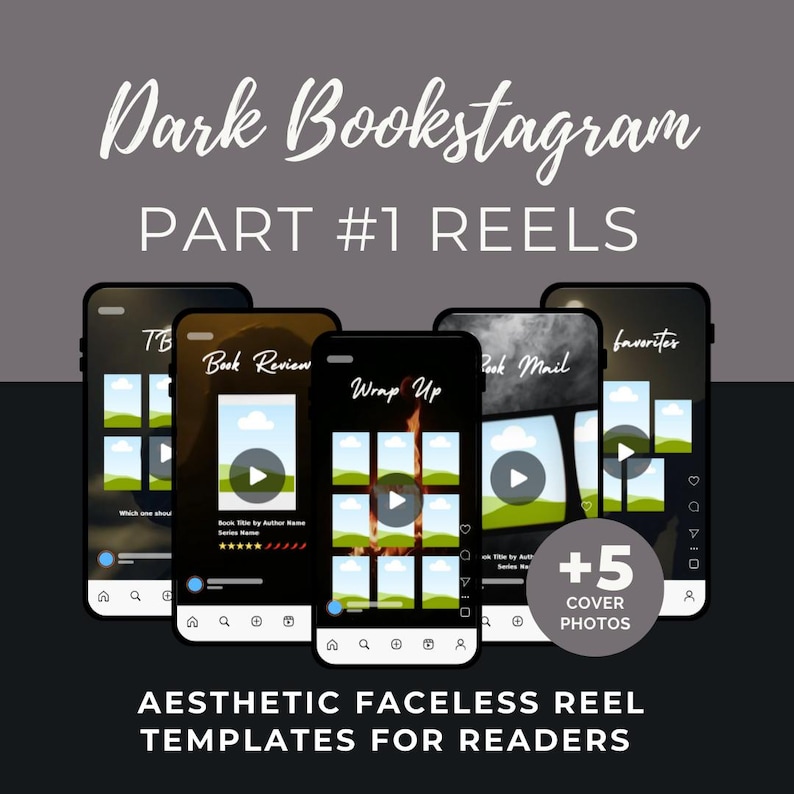 Faceless Reel Bookstagram Bundle Canva Template, Book Review Social ...