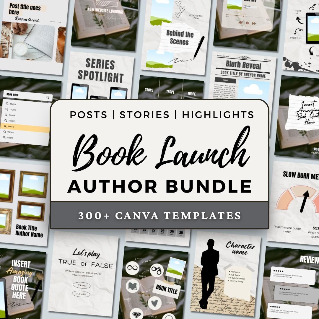 Trending Author Template Canva Bundle, Ios Instagram Post Story ...