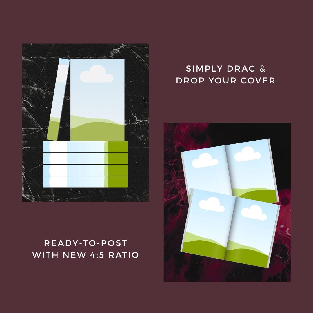 Romance Book Cover Mockup Canva Template Bundle, Instagram Post, Reader ...