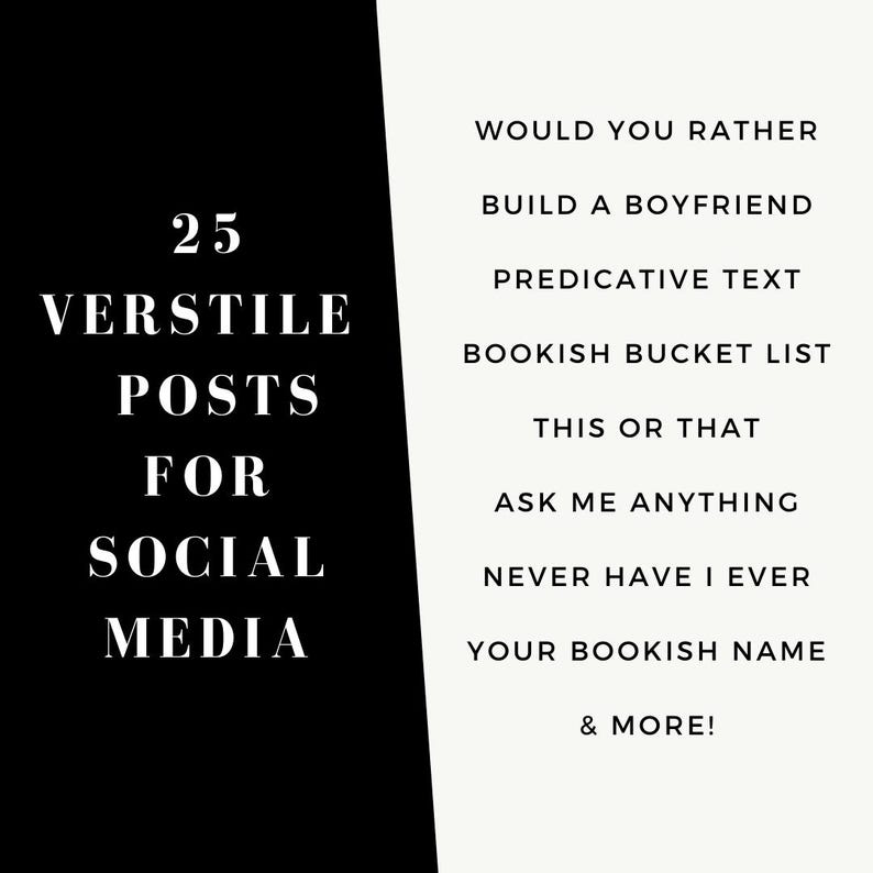 BOOKISH Engagement Posts, Group Interactive Games, Canva Templates ...