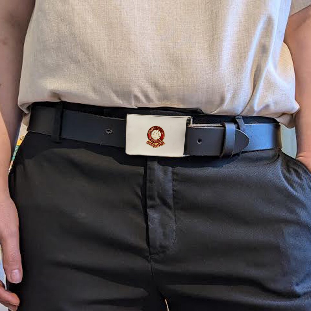 Manchester United Football Club Buckle With Leather Snap Fit Belt - Etsy