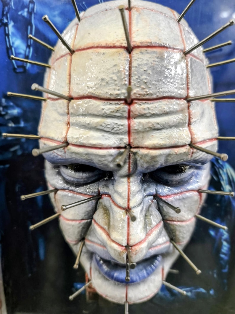 Pinhead 3D Horror Wall Art With Real Nails Hellraiser Hand Painted Wall ...