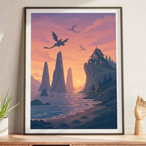 Toothless & Hiccup Poster Print – How to Train Your Dragon Inspired ...