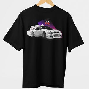 Skyline R34 GT-R T-shirt: JDM Drift Car Graphic Tee - Etsy