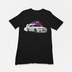 Skyline R34 GT-R T-shirt: JDM Drift Car Graphic Tee - Etsy