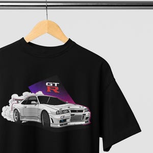 Skyline R34 GT-R T-shirt: JDM Drift Car Graphic Tee - Etsy
