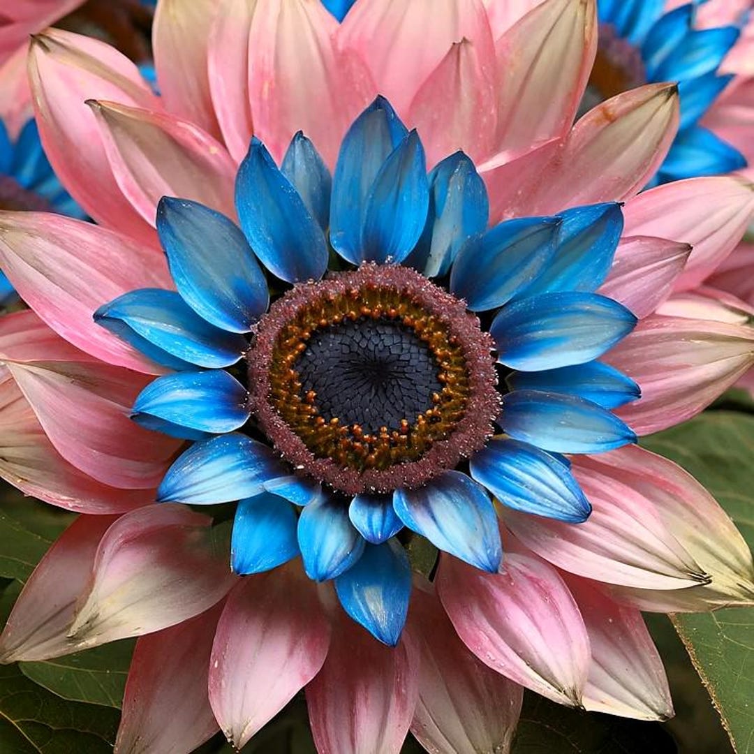 Double-flowered Blue-pink Sunflower Seeds: Rare Garden Bloom (50 PCS ...