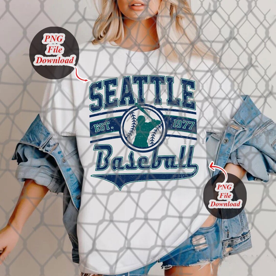 Retro Seattle Baseball Team PNG | Vintage Sports Design | Distressed ...