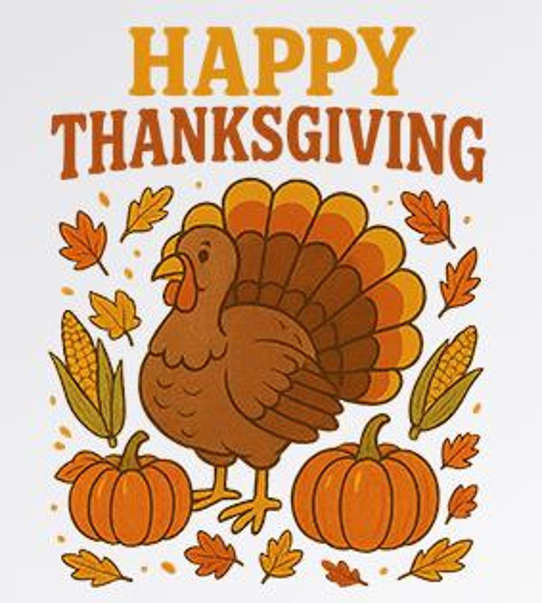 Happy Thanksgiving Digital Art Print | Turkey Illustration | Printable ...