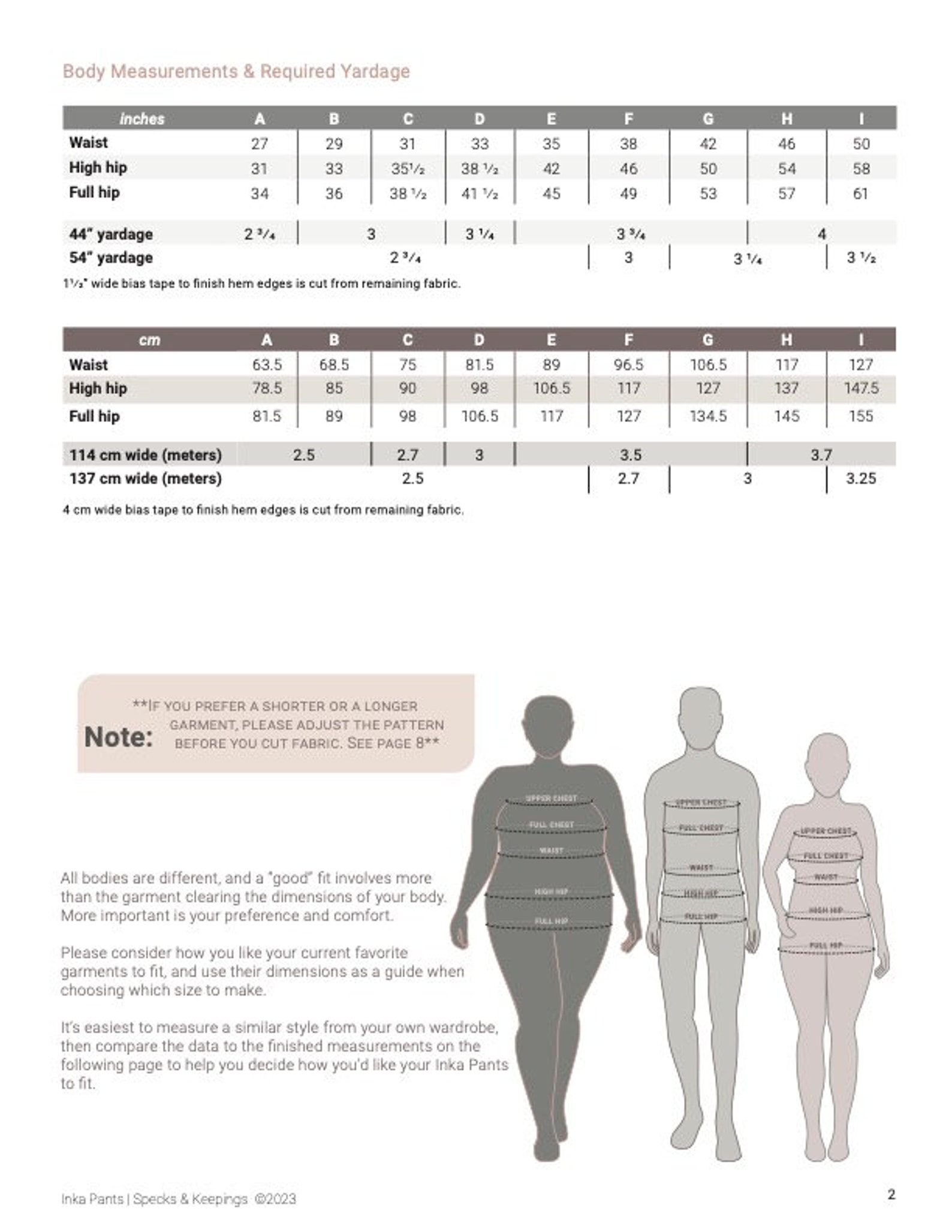 Inka Pant Sewing Pattern From Specks and Keepings - Etsy