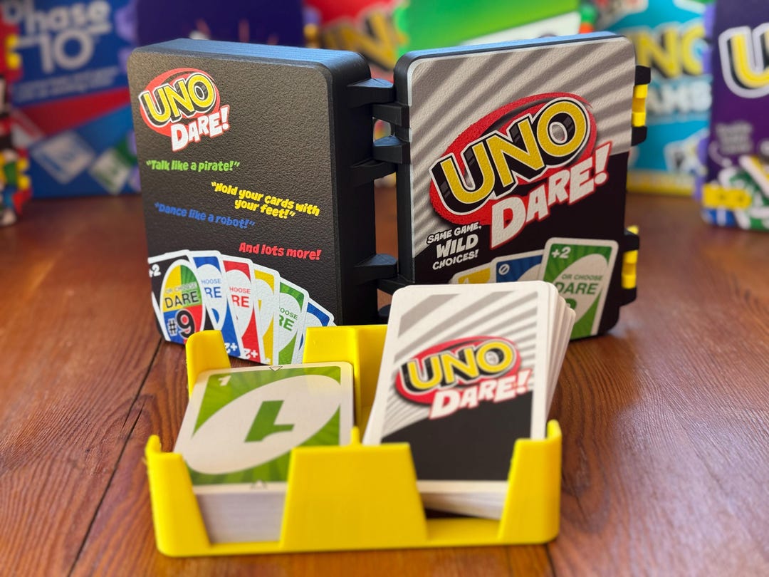 Custom 3D Printed & UV Printed UNO Dare Card Game Box – Secure Snap-fit ...