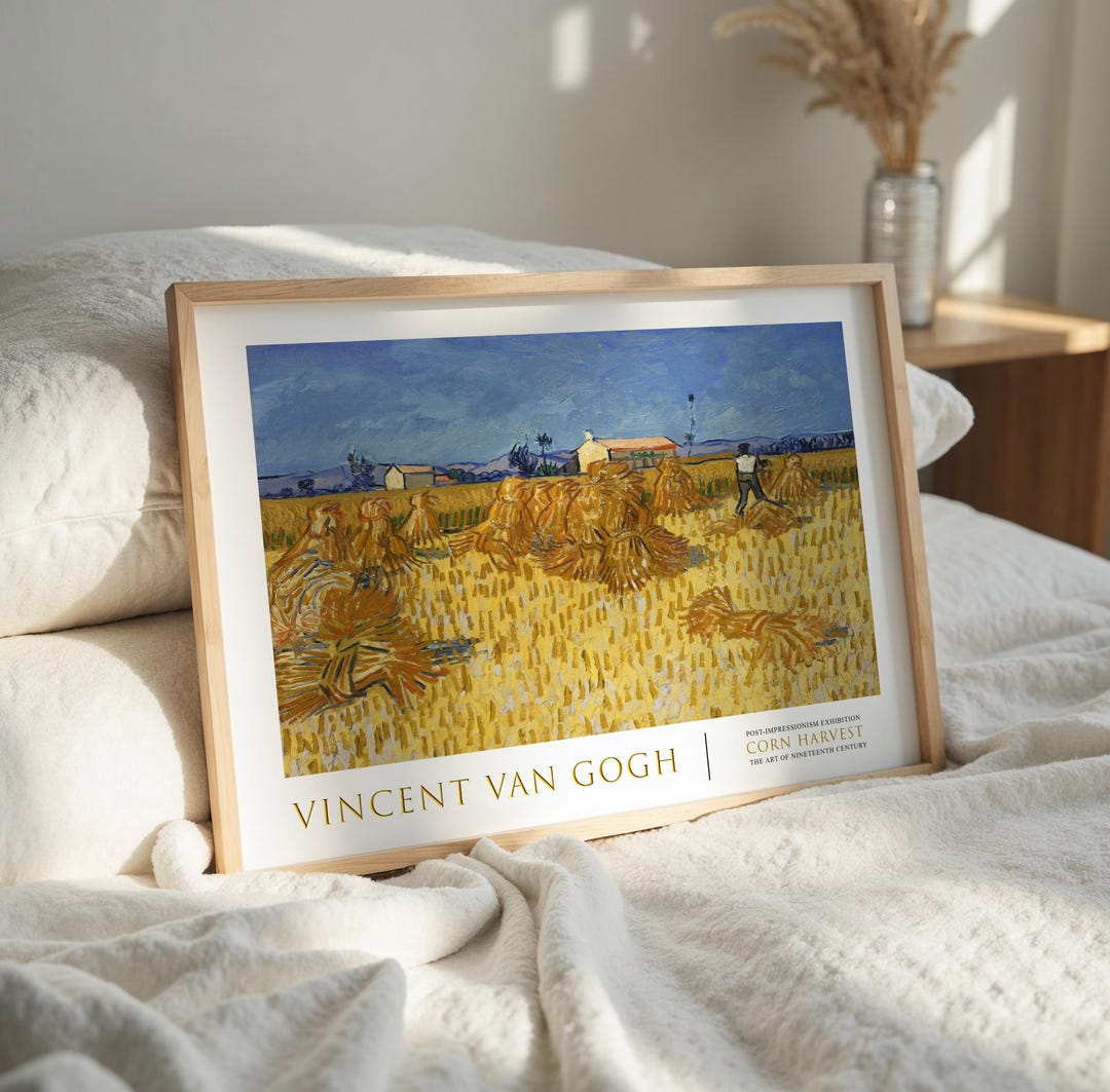 Van Gogh Corn Harvest Print – Rustic Wheat Field Painting ...