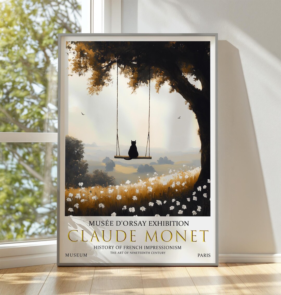 Claude Monet Cat Swing Print - French Impressionist Vintage Art, Museum ...