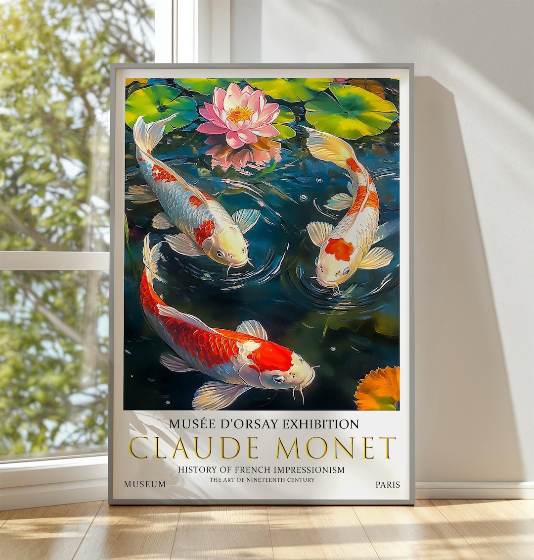 Monet Koi Fish Print: French Impressionist Nature Wall Art - Etsy