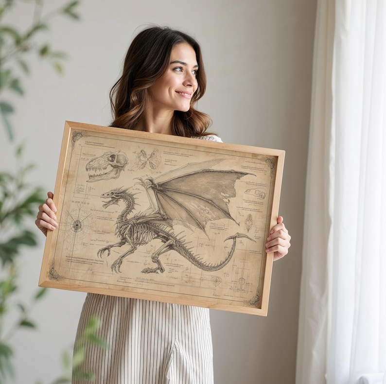 Dragon Skeleton Print: Vintage Anatomy Illustration, Fantasy Art - Etsy